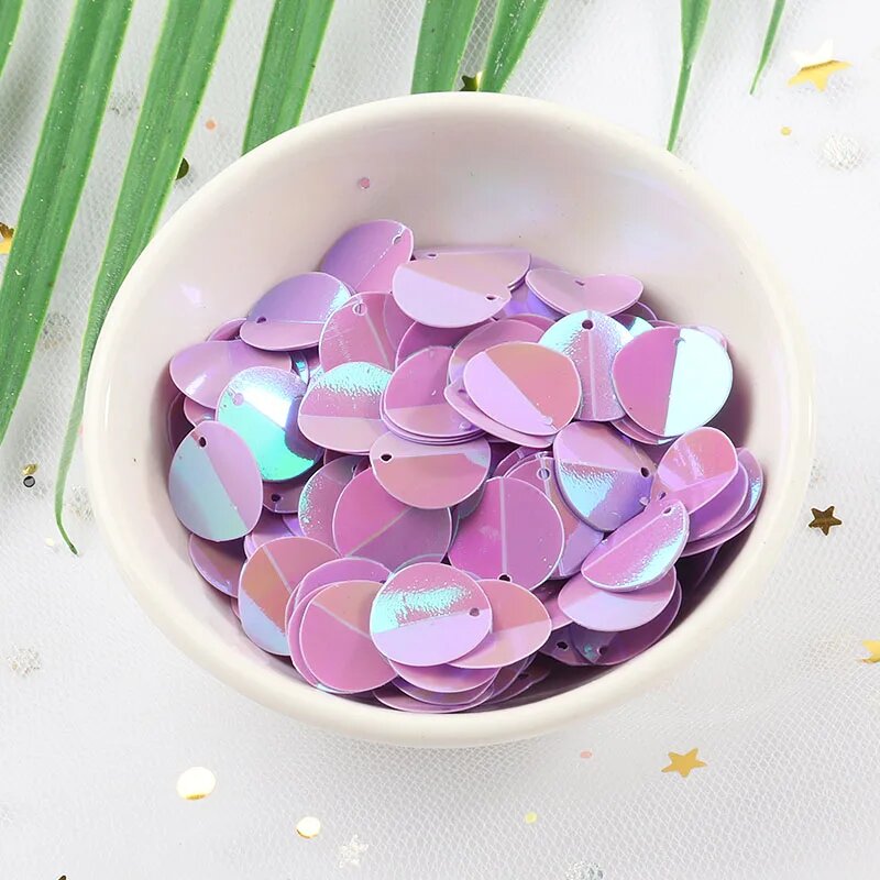 Пайетки сиреневые AB Purple 12 мм, 10 г