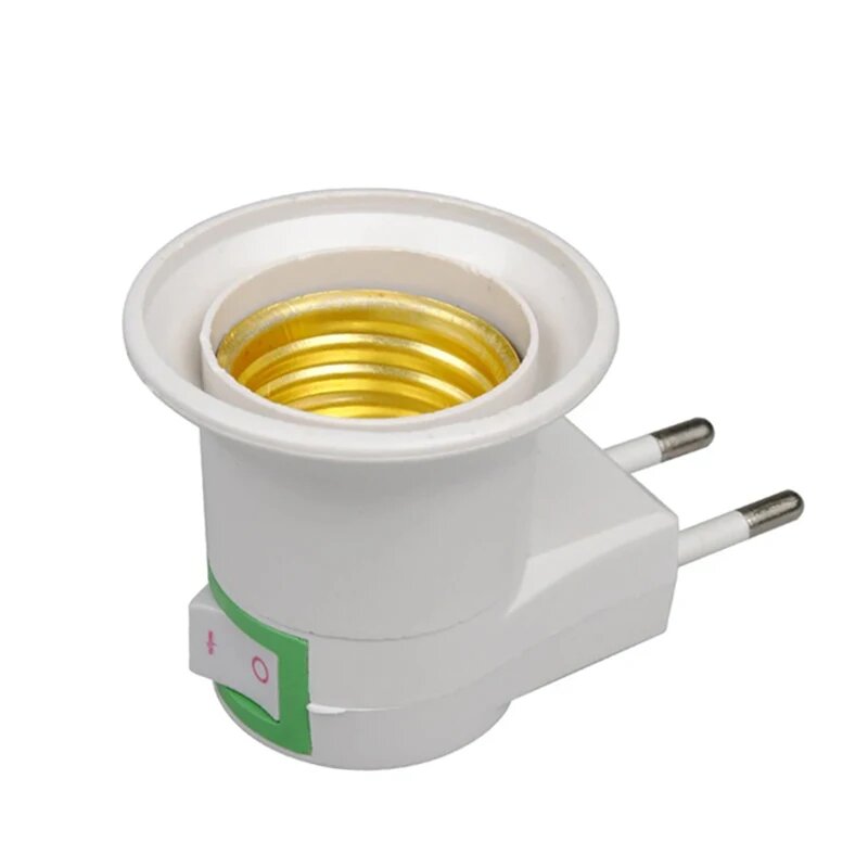 Основание лампы E27 из нержавеющей стали с переключателем EU plug