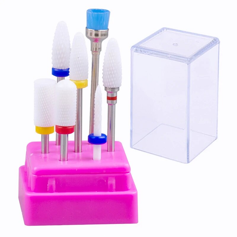 Комбинированные керамические фрезы для маникюра, наборы сверл для удаления гель-лака, аксессуары