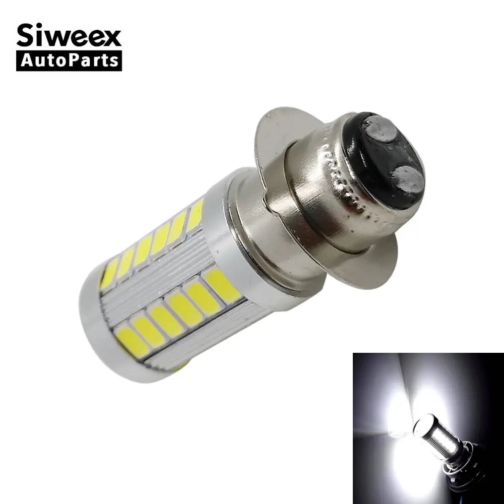 Светодиодные противотуманные фары PX15d H6M 33 SMD для мотоцикла, мопеда, фары дальнего/ближнего света, белые лампы 12 В для автомобиля, мотоцикла, квадроцикла, противотуманные фары, 2 шт.