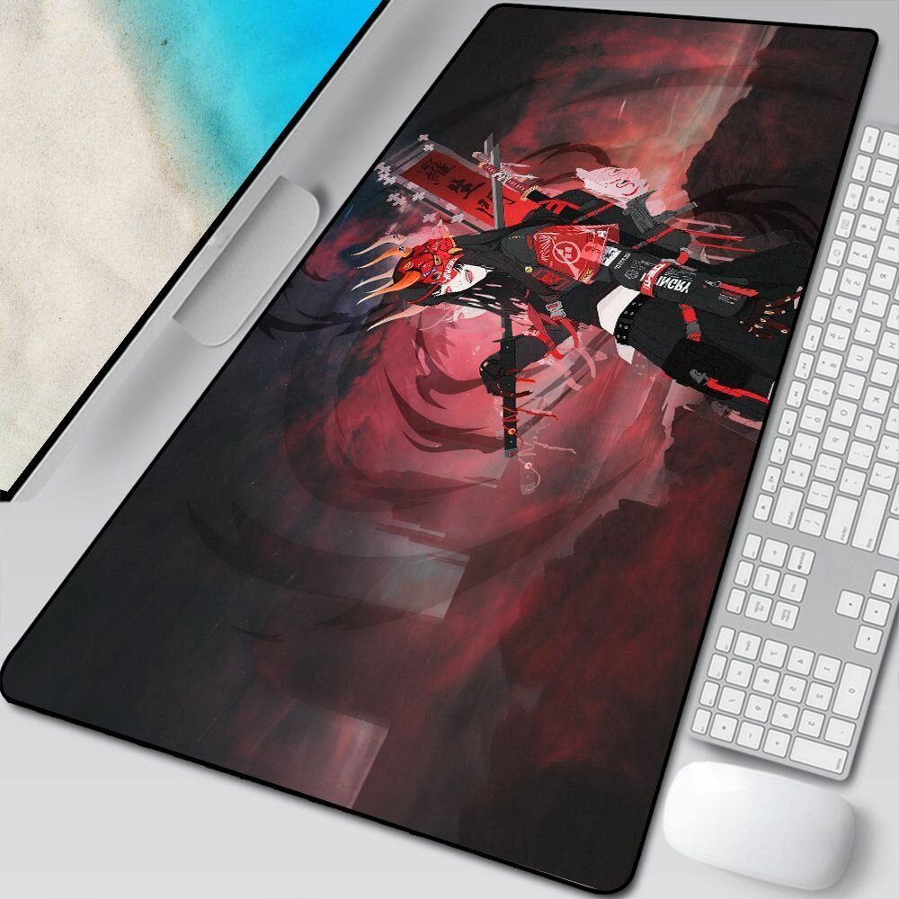 Коврик для мыши японского аниме master компьютерные аксессуары черно-белая клавиатура резиновый коврик для стола 40x90cm