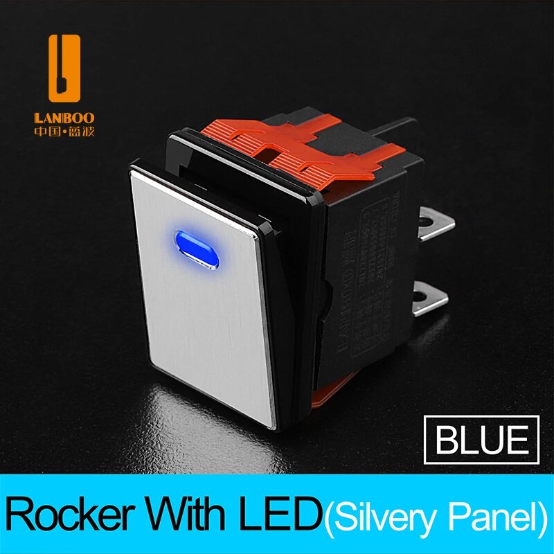 Водонепроницаемый выключатель LANBOO CX2822 16А 4 контакта Blue(Silvery Panel), 220V