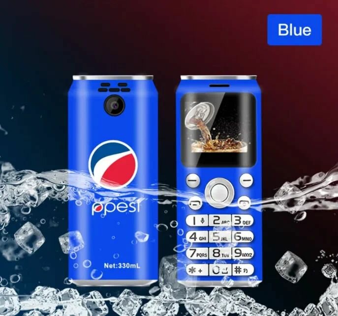 Мини-телефон, модный телефон K8 X8 в форме колы Синий