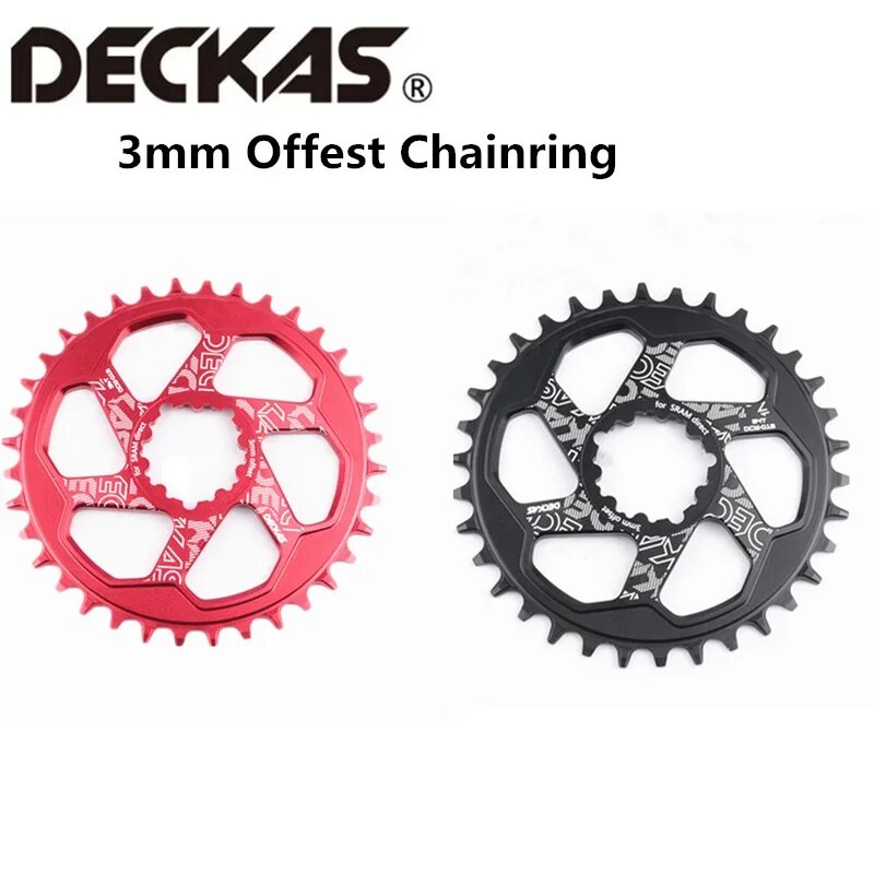 DECKAS Звездочка для SRAM MTB 30T/32T/34T/36T/38T черная/красная