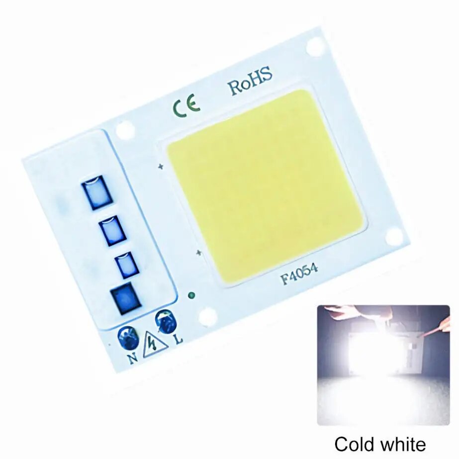 PaaMaa LED COB Chip лампа 20Вт/30Вт/50Вт Cold White, 220V-30W