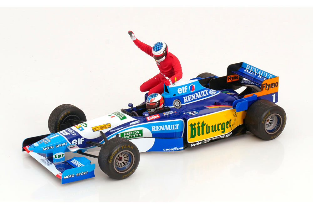 Benetton renault B195 taxi gp canada 1995 schumacher mit alesi with figurines and decals limited edition 702 pcs