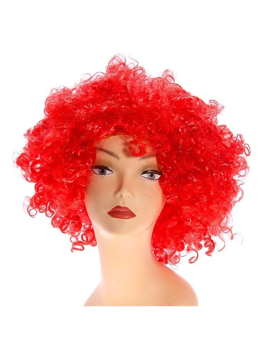 Парик Кудрявый объемный, цвет красный, искусственные волосы.