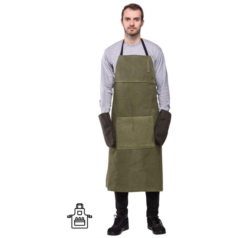 Фартук рабочий КНР брезентовый цвет хаки, 96х104 см