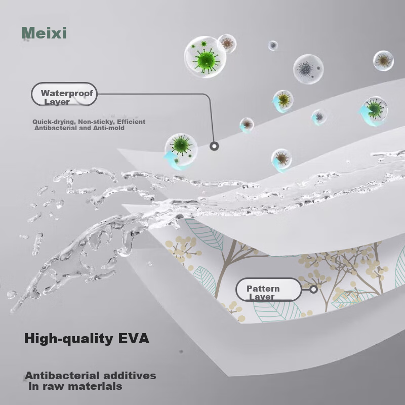 Meijuke Thickened EVA Waterproof Shower Curtain Bathroom Curtain Toilet Partition Curtain 1.8*2M (Northern Spring)