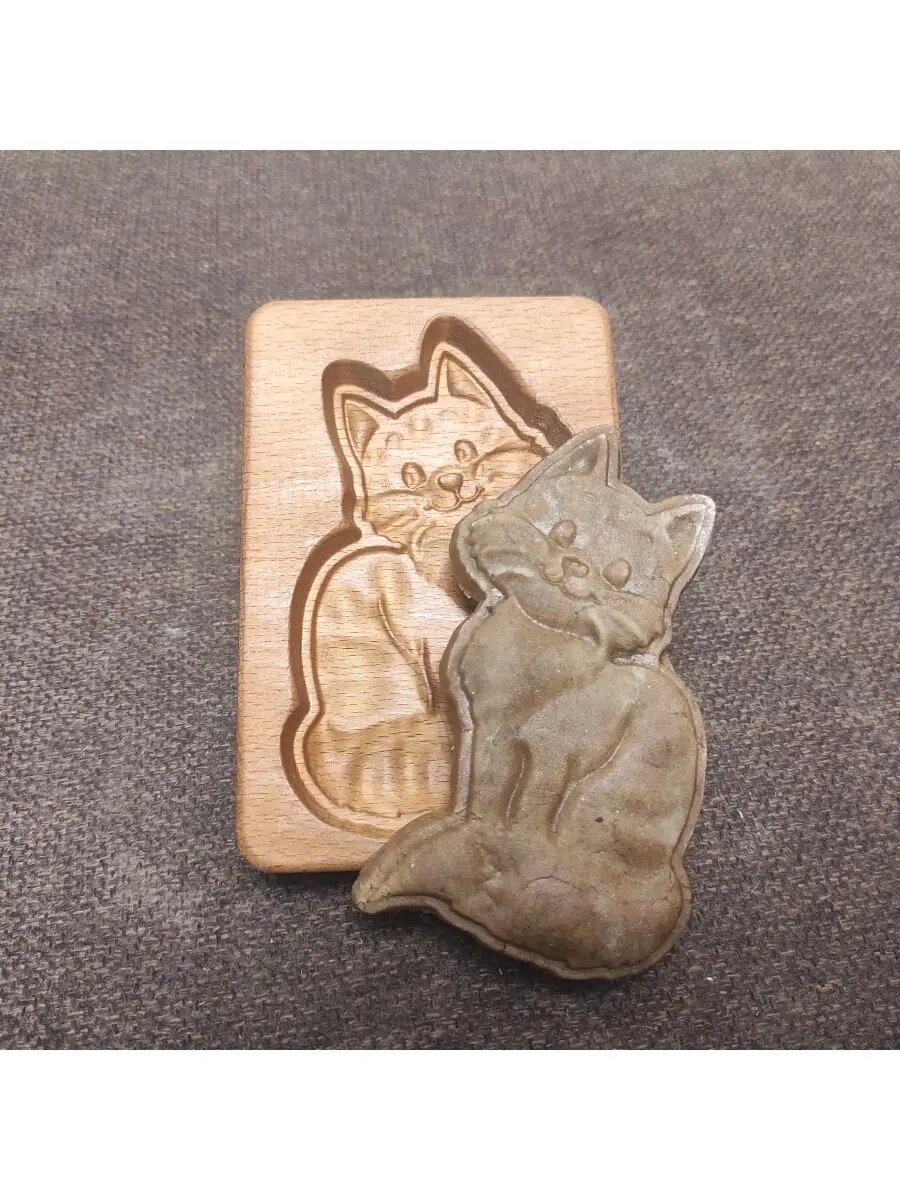 Форма для пряников деревянная Кот