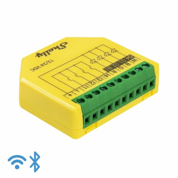 Shelly PLUS RGBW PM - контроллер LED лент RGB, RGBW на 240 Ватт