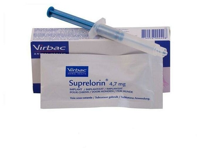 Супрелорин (Virbac) для временного угнетения половой функции у кобелей (2 импланта + шприц-апликатор)