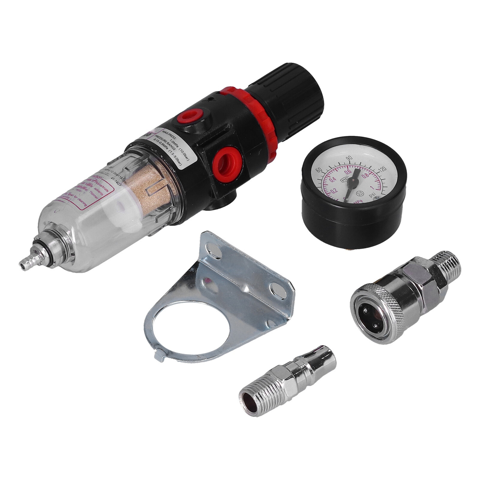 1/4 дюймового воздушного компрессора Фильтр влажности водяного масляного регулятора с датчиком давления
