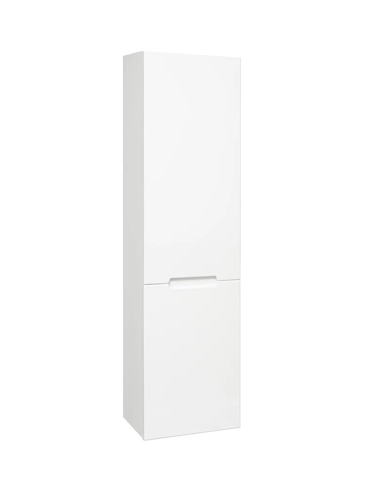 Шкаф-пенал для ванной Aqua de Marco Olivia 40 R подвесной, 40 см, белый, глянцевый, с дверками, из МДФ