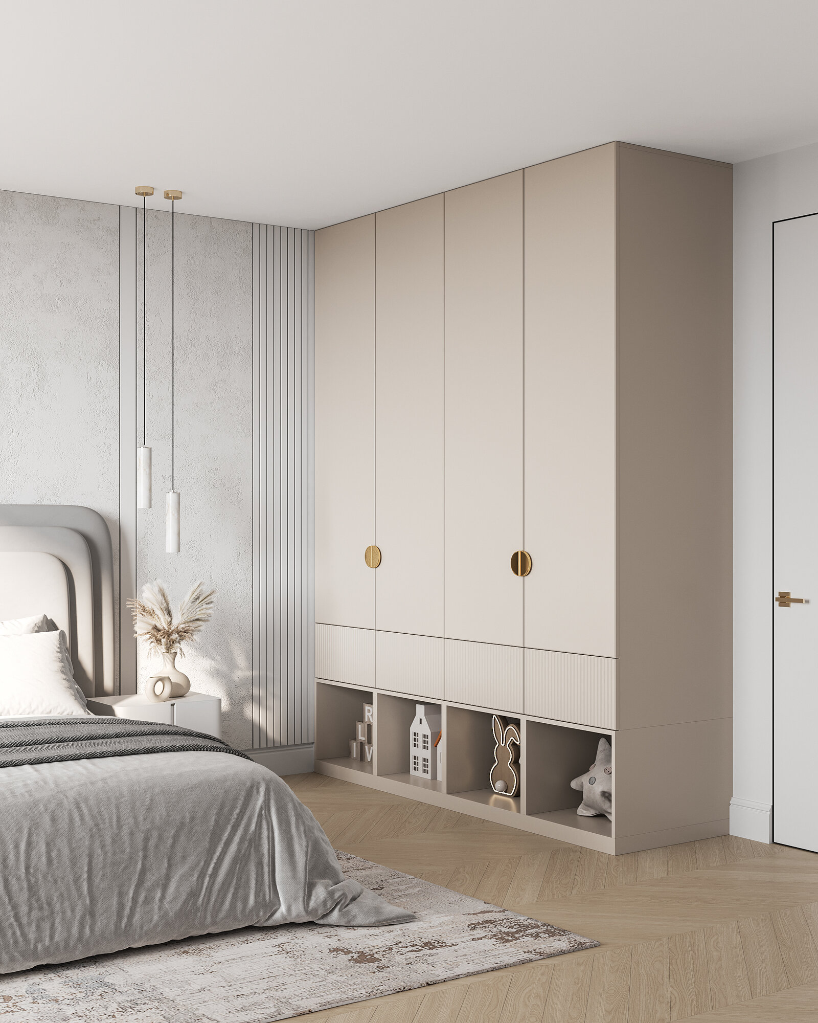 Шкаф IRINA MEBEL Майя, для детской, МДФ, распашной, четырехдверный, с ручками