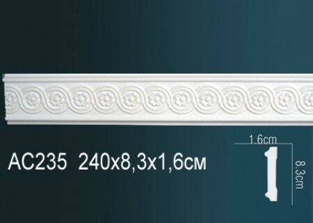 Молдинг Perfect AC235F Гибкий Д240xШ1.6xВ8.3 см /Перфект.