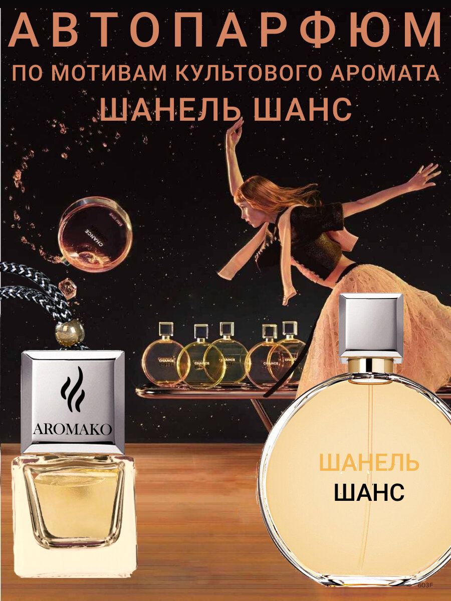 Автопарфюм ТОП миниатюра Шанель шанс , ароматизатор в авто AROMAKO