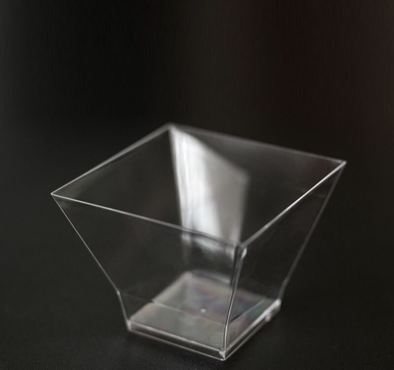 Форма пластиковая для комплиментов PS "Пагода мини" 90мл 62х62мм уп/25шт прозрачная