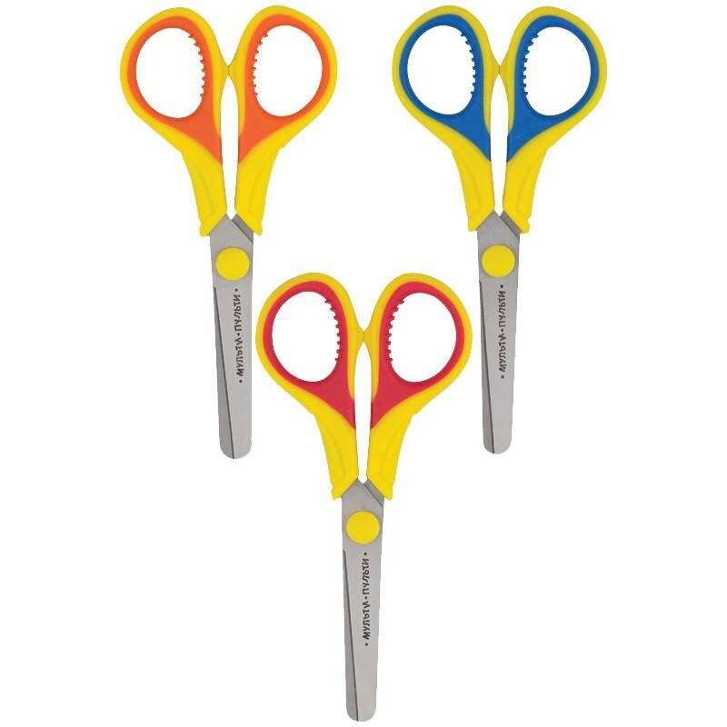 Мульти-пульти (канцтовары) Комплект ножниц детских "Приключения Енота", 13 см (24 штуки в комплекте) (количество товаров в комплекте: 24)