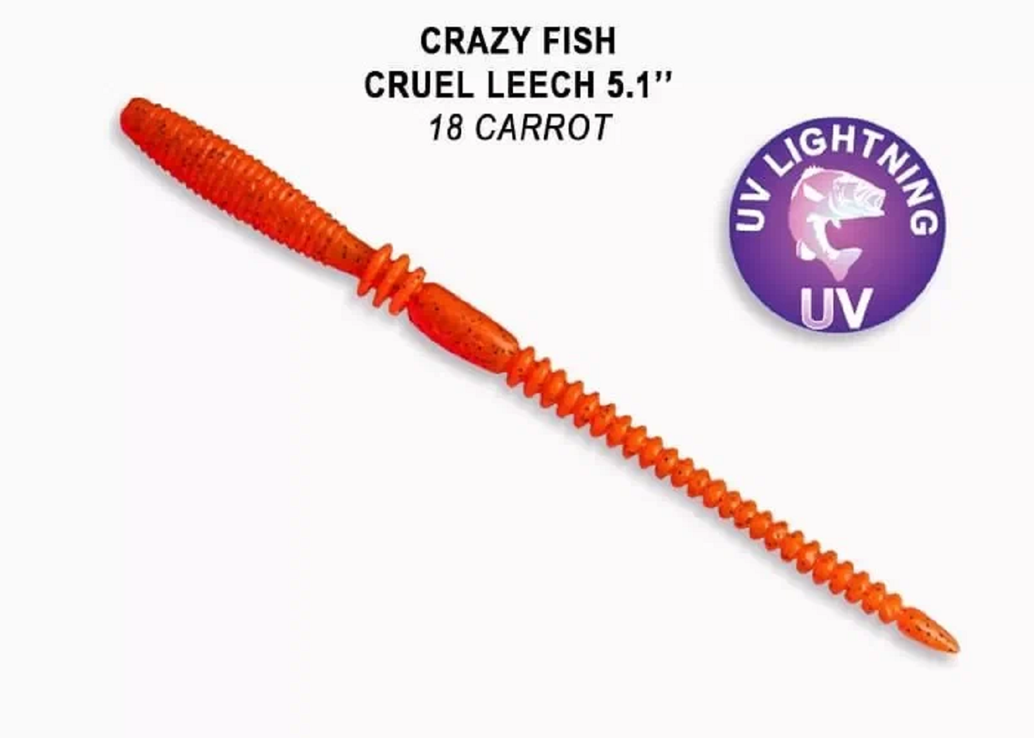 Силиконовая приманка мягкая съедобная Crazy Fish Cruel Leech 5.1' 13.00 см 42-130-18-6 6 шт.