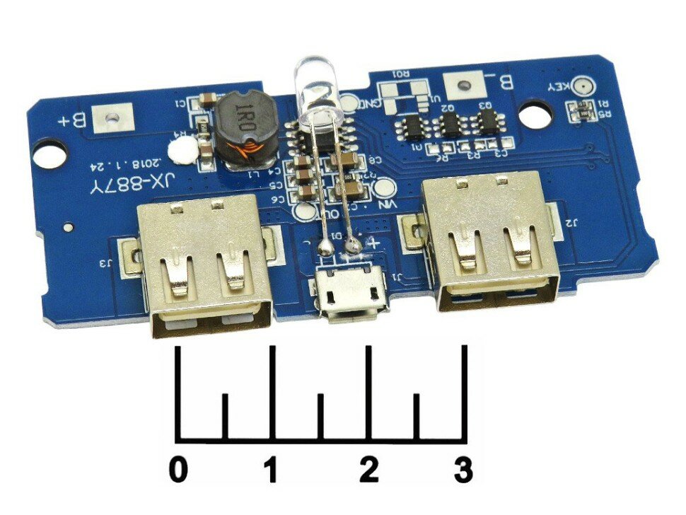 Контроллер заряда для Power Bank 5V 2A 2USB + micro USB EM-847