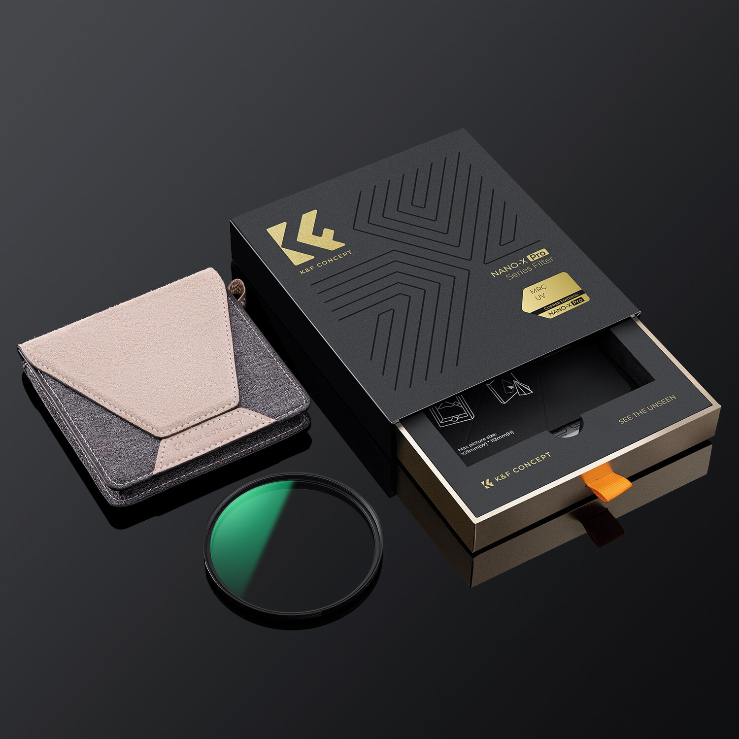 Светофильтр K&F Concept Nano-X Pro Brass Frame MC-UV 72mm