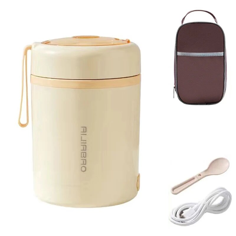Электрический ланч-бокс из нержавеющей стали 0,6 л Yellow- With Bag