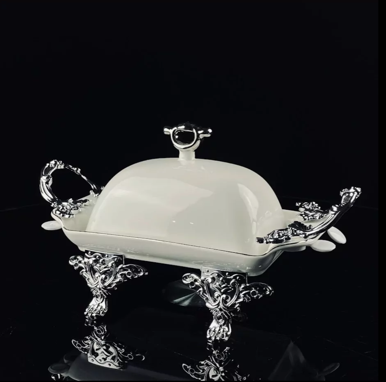 Масленка на ножках с ручками ATLANTIS Фарфор 205-924 118-205-924