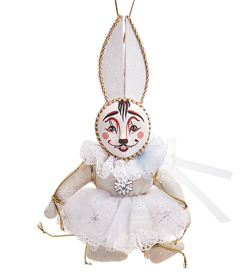 Кукла подвесная Зайчик в костюме снежинки RK-862/2 113-7013187