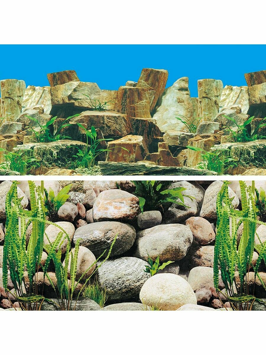 Фон Laguna 50*100см "Каменное многоцветье/Русло реки"