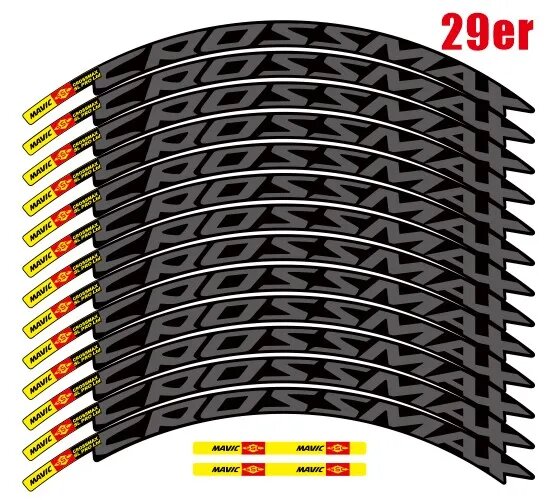 READU SL PRO MTB наклейки на обод 18 мм Черный, 29er dark grey