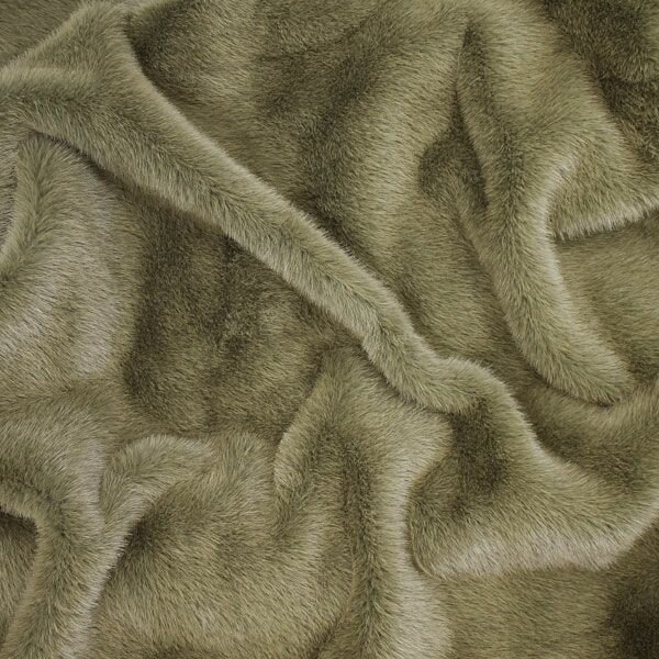 Искусственный мех, 200x140см, полиэстер, плотность 170г/м², цвет хаки