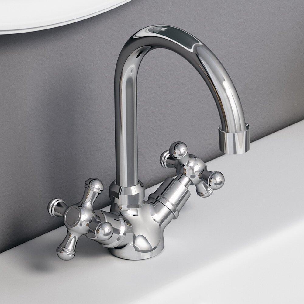 Смеситель для раковины в ванную Damixa Trace, хром, высокий поворотный излив