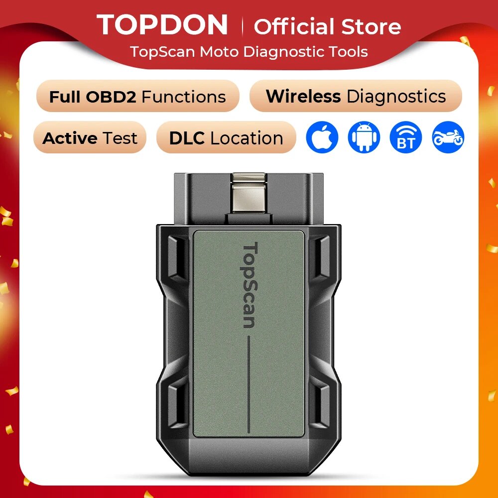 TOPDON TopScan Moto Автомобильный сканер Авто Мотоцикл Диагностические инструменты Двигатель OBD2 Сканер Инструмент Профессиональный Универсальный