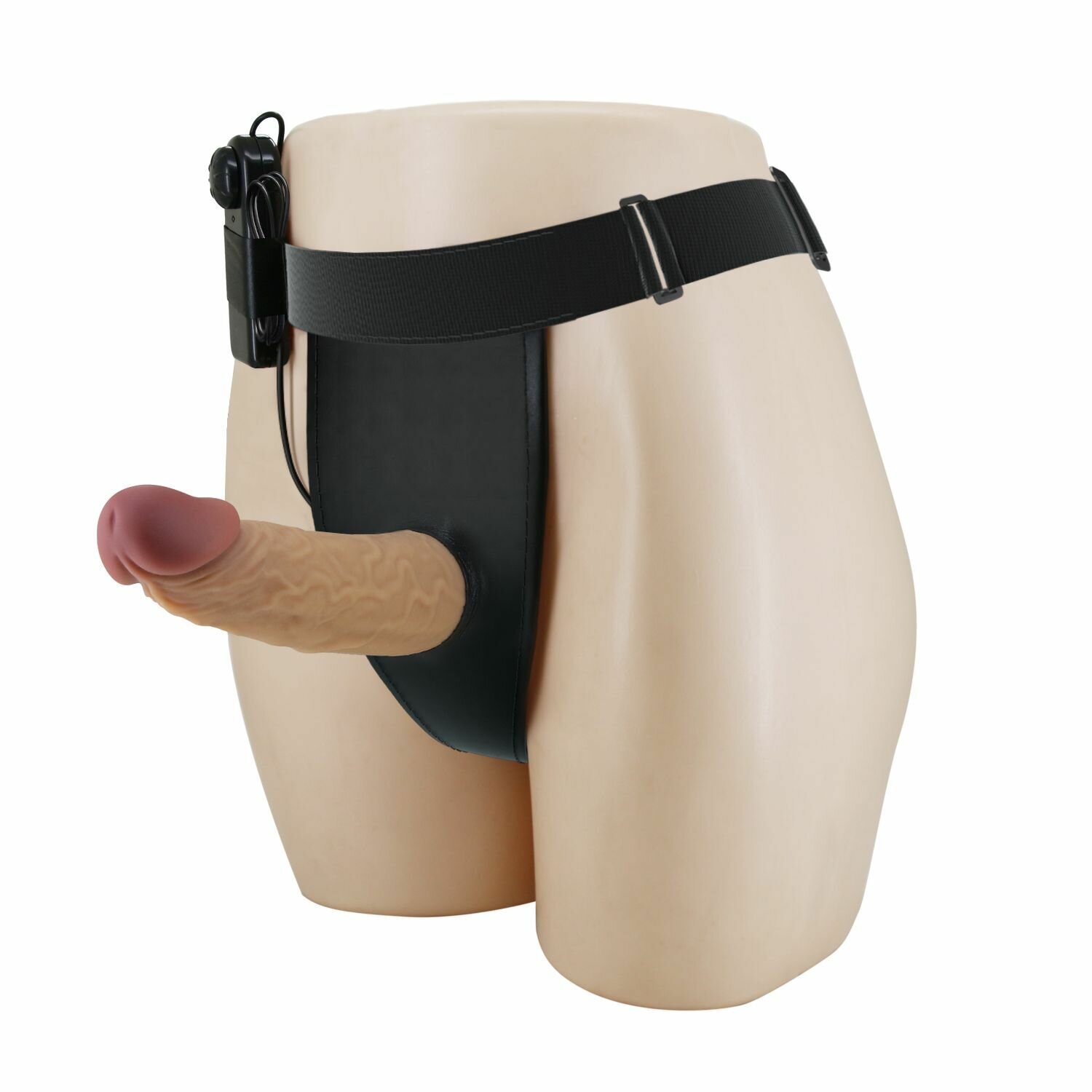 Фаллопротез 'Draven' 17,5см, телесный, с вибрацией, TPR/пластик