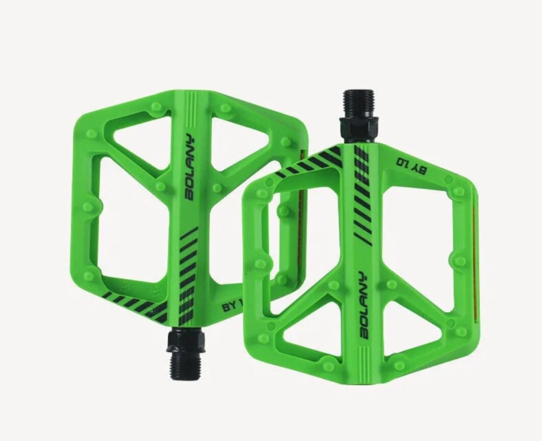 Педали велосипедные, нейлон, зеленый цвет