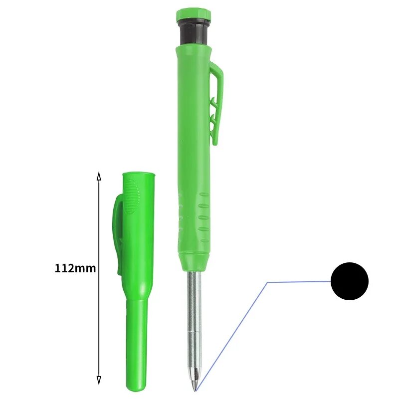 Механические карандаши плотницкие с точилкой Зеленый, Green Pen and Cap