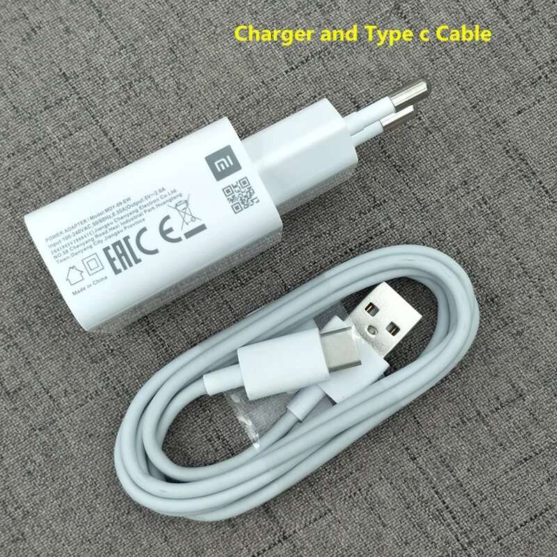 Оригинальное зарядное устройство USB 10 Вт Xiaomi 5 в 2 А, адаптер питания, EU add type c cable