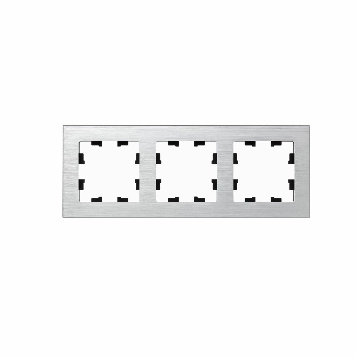 Рамка электроустановочная на 3 поста универсальная , металл серебро Schneider Electric AtlasDesign Nature