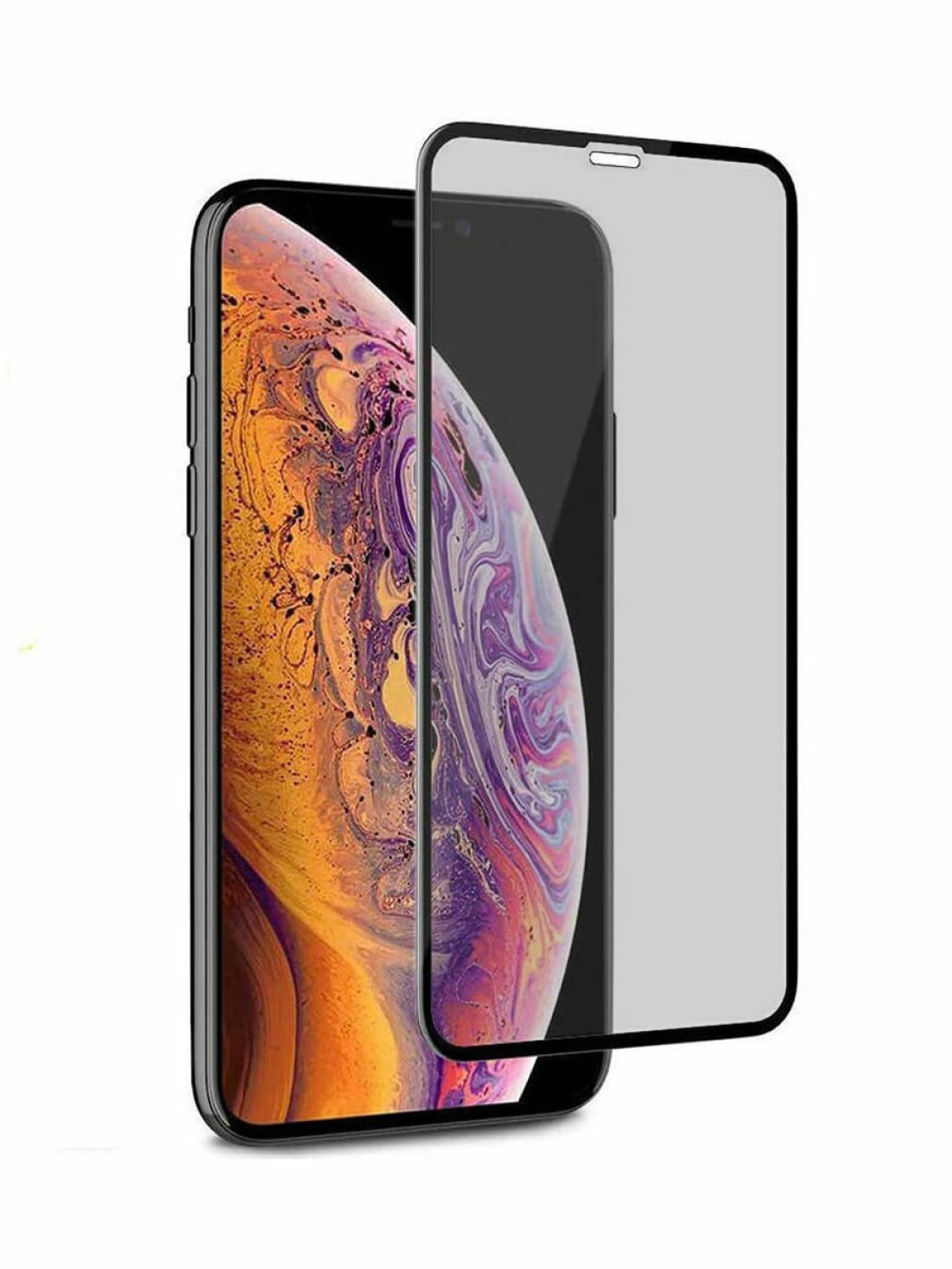 Защитное стекло на iPhone XS MAX/11 Pro Max (6.5), 3D матовый черный, тех. паке, X-CASE
