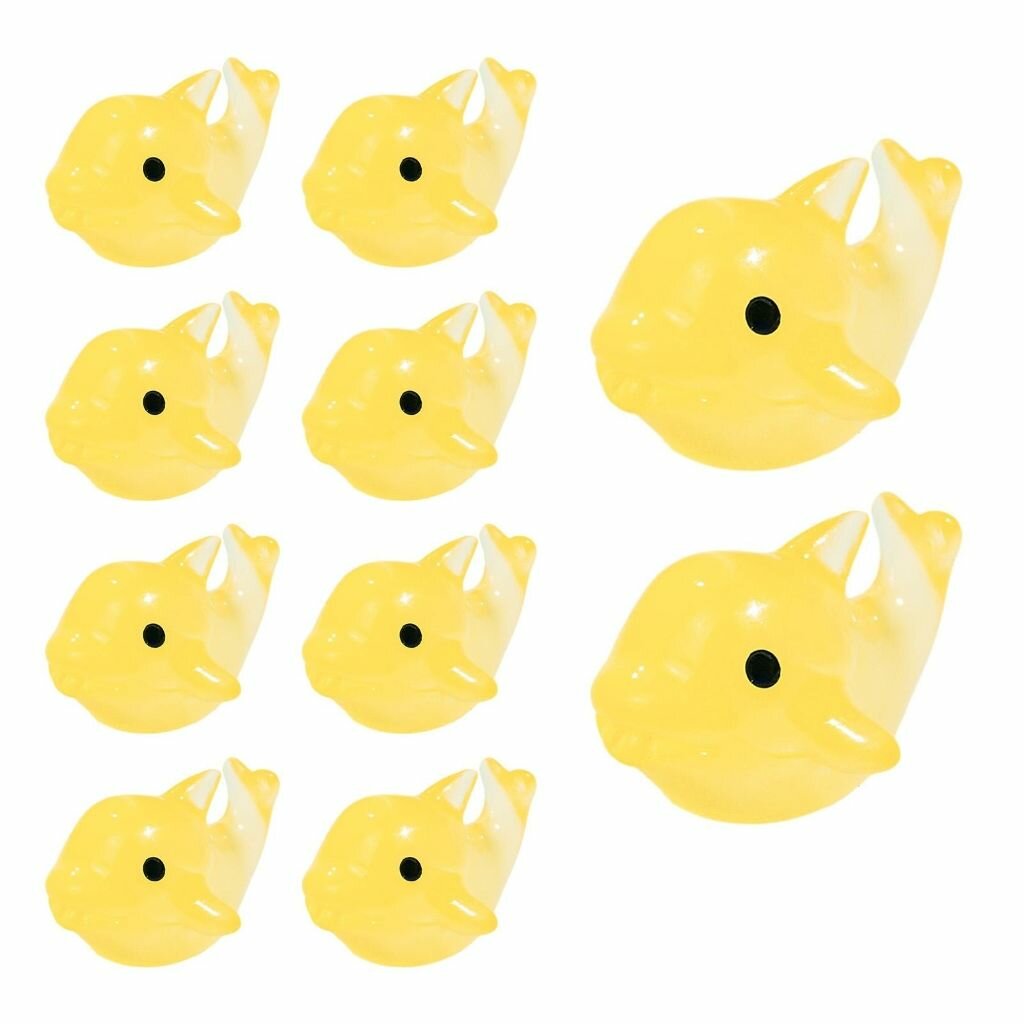 Аквариумные декорации,1 упаковка из 10 аквариумных рыбок, светящиеся разноцветные дельфины-оранжевый