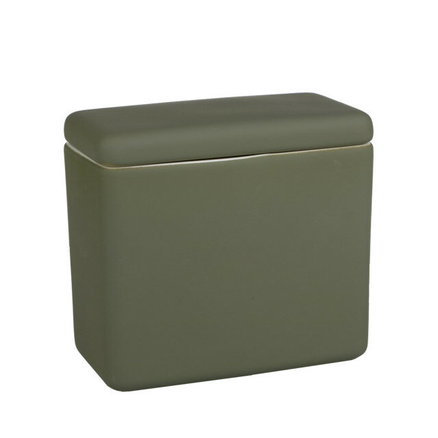 VITARTA контейнер для аксессуаров из керамики хаки Green matte, хранение мелких украшений