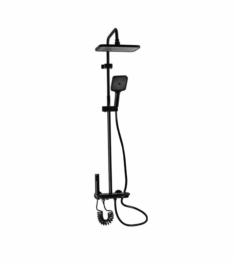 BRIMIX - Смеситель + стойка душевая "тропический душ" с двумя лейками и гигиеническим душем