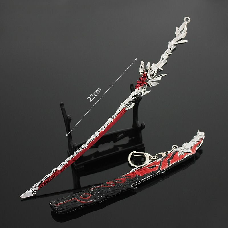 Игра Naraka: Bladepoint, брелок с оружием, модель оружия, сплав, 22 CM