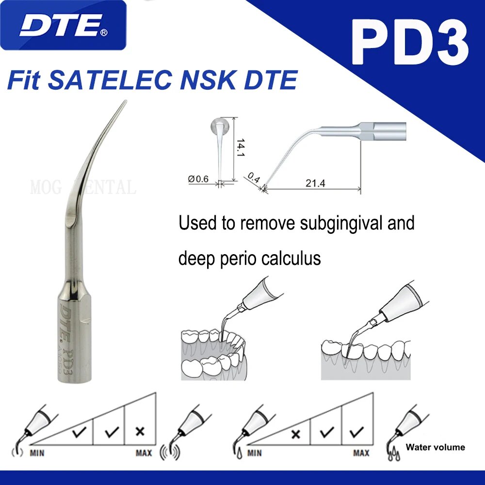 Насадки для ультразвукового скалера Woodpecker DTE Scaler Tips P/PD Series PD3