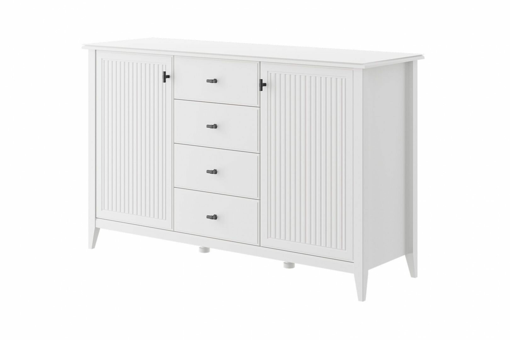 Никеа (белый) - Комод 4 ящика 2 двери