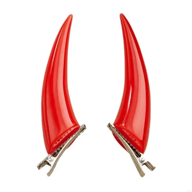 Готические заколки-рожки VUDUVF Красный, Red