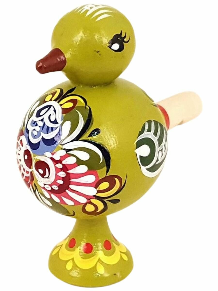 Свисток, птичка - 6, Городецкая роспись, ручная авторская работа