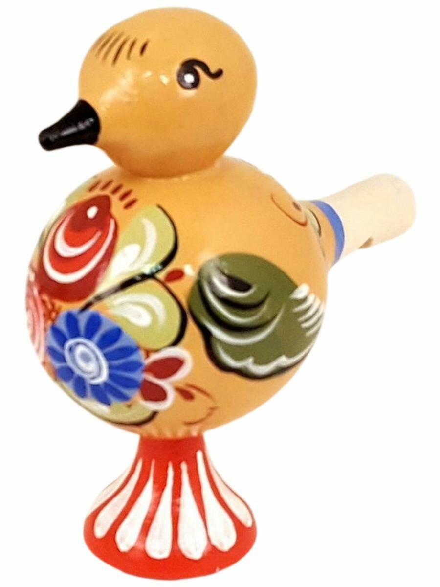 Свисток, птичка - 3, Городецкая роспись, ручная авторская работа