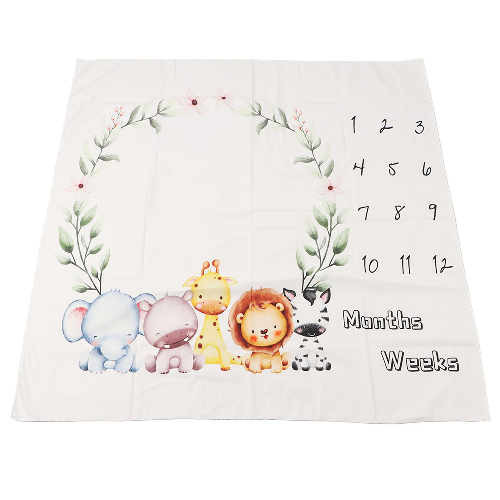 Плед для фиксации ежемесячных этапов развития малыша. Инновационный узор в виде гирлянды. Декоративный фон для фотосессии новорожденных. Подходит для использования в качестве реквизита для фотосъемки.